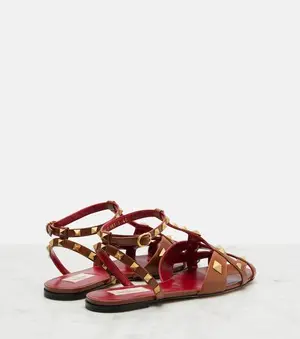 Valentino Garavani Studded Leather Sandals - Brown