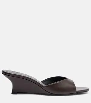 Staud Brigitte Leather Wedge Mules