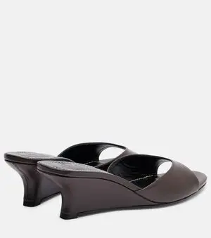 Staud Brigitte Leather Wedge Mules