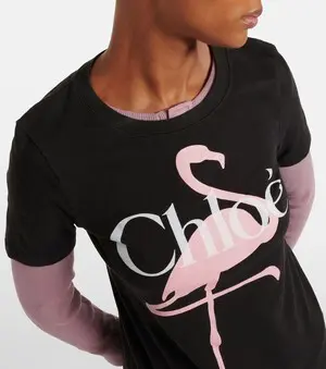 Chloé Logo Cotton T-shirt - Black