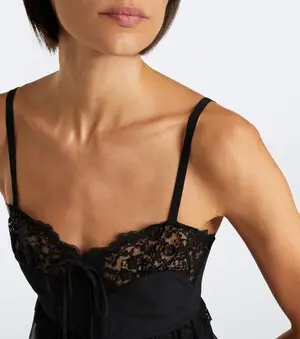 Chloé Ruffled Silk Crêpe De Chine Top - Black