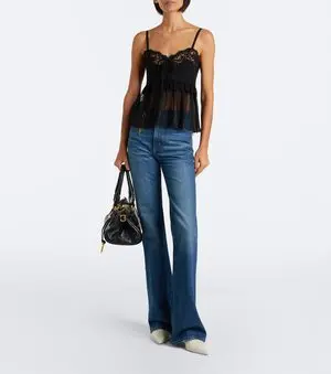 Chloé Ruffled Silk Crêpe De Chine Top - Black