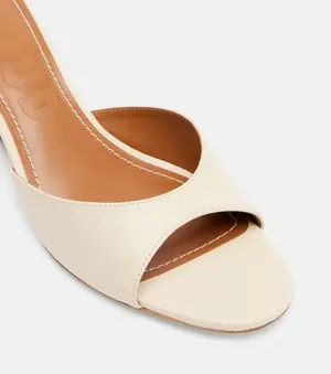 Staud Brigitte Leather Wedge Mules - White