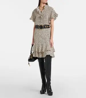 Chloé Polka-dot Silk Crêpe De Chine Top - White