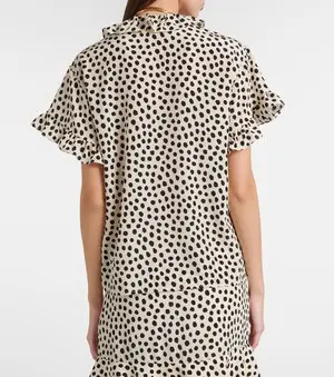 Chloé Polka-dot Silk Crêpe De Chine Top - White