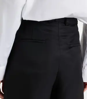 THE FRANKIE SHOP Marfa Pleated Twill Bermuda Shorts - Black