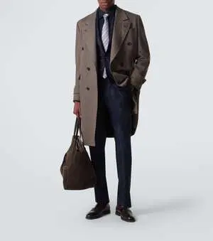 Thom Sweeney Chalk Stripe Wool And Cashmere Suit - Blue