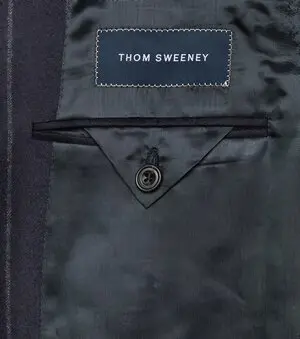 Thom Sweeney Chalk Stripe Wool And Cashmere Suit - Blue