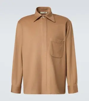 SAMAN AMEL Cashmere Overshirt - Beige