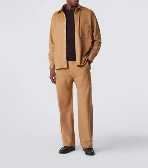 SAMAN AMEL Cashmere Overshirt - Beige