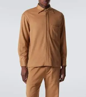 SAMAN AMEL Cashmere Overshirt - Beige