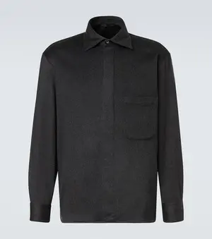 SAMAN AMEL Cashmere Overshirt - Grey
