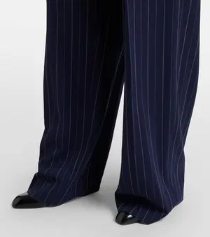 Ralph Lauren Jody Wool Wide-leg Pants - Blue