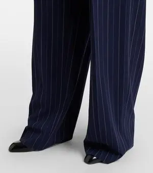 Ralph Lauren Jody Wool Wide-leg Pants - Blue