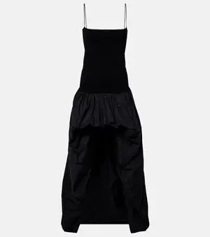 Stella McCartney Asymmetric Crêpe And Jersey Gown - Black