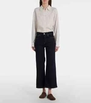 Ag Saige Cropped Wide-leg Jeans - Black