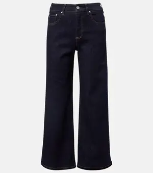 Ag Saige Cropped Wide-Leg Jeans Black