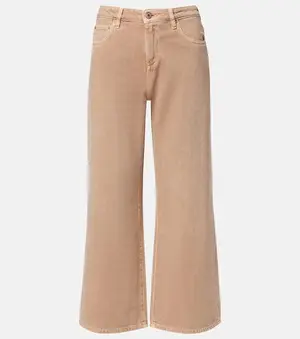 Ag Saige Cropped Wide-leg Jeans - Pink