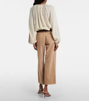 Ag Saige Cropped Wide-leg Jeans - Pink