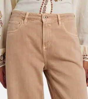 Ag Saige Cropped Wide-leg Jeans - Pink