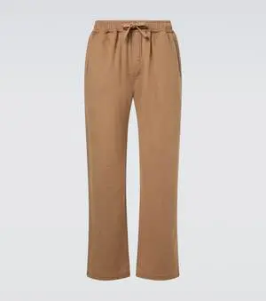 SAMAN AMEL Cashmere Straight Pants - Beige