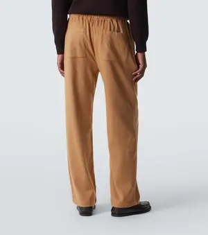 SAMAN AMEL Cashmere Straight Pants - Beige