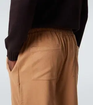 SAMAN AMEL Cashmere Straight Pants - Beige