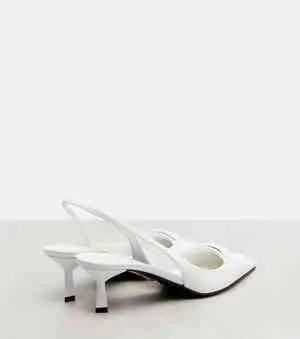 Prada Leather Slingback Pumps - White