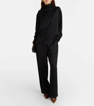 TOTEME Turtleneck Satin Top