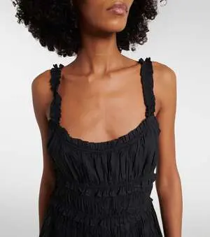 DÔEN Marianne Cotton Poplin Midi Dress - Black