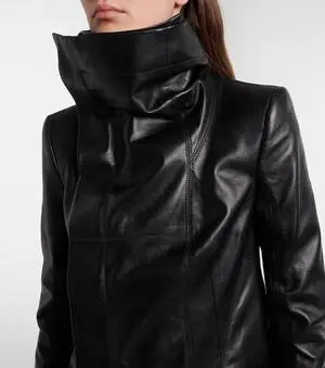 Rick Owens Naska Leather Biker Jacket - Black