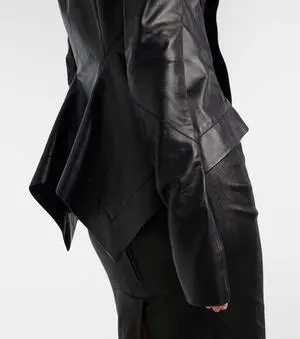Rick Owens Naska Leather Biker Jacket - Black