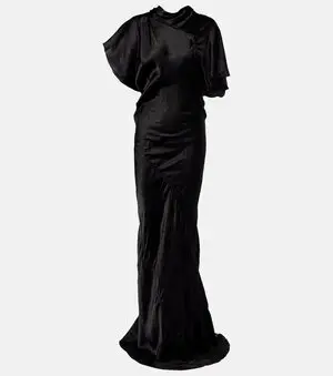 Rick Owens Draped Satin Gown - Black