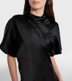 Rick Owens Draped Satin Gown - Black