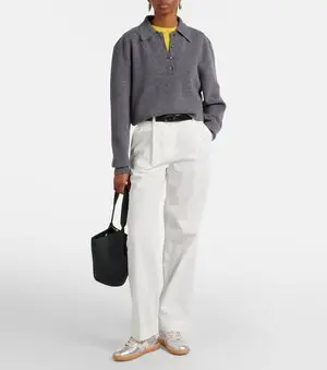 Hogan Metallic Leather Sneakers - Silver