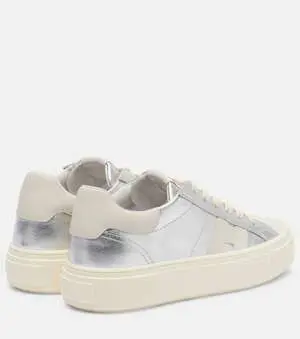 Hogan Crosswind Metallic Leather Sneakers