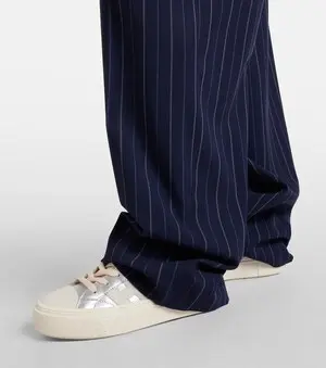 Hogan Crosswind Metallic Leather Sneakers