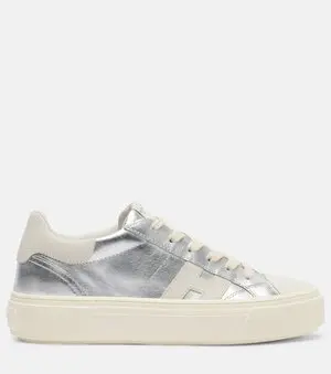 Hogan Crosswind Metallic Leather Sneakers