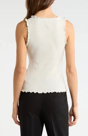 Vince Camuto Ruffle Rib Tank - Birch