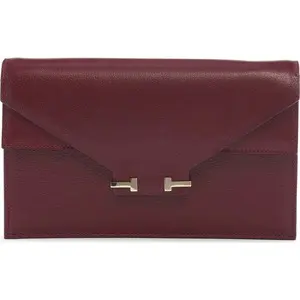 TOM FORD Mini Double T Leather Shoulder Bag - Ruby Red