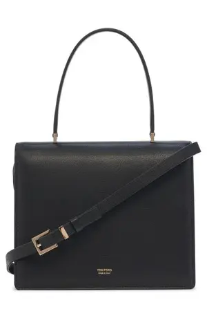 TOM FORD Small Double T Leather Top Handle Bag