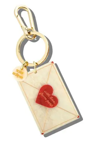 SOLAR ECLIPSE Hand Painted Love Mail Key Chain Bag Charm - Cream