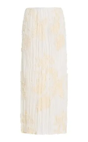 KALLMEYER Pleated Cotton-blend Maxi Skirt - Ivory