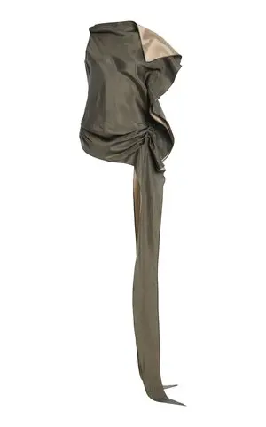 KALLMEYER Elif Ruffled Silk Top - Dark Grey