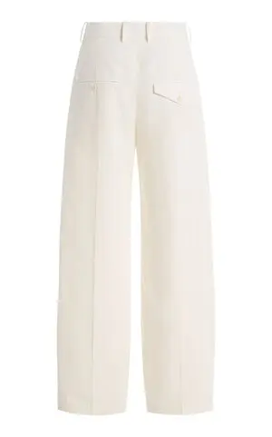 KALLMEYER Joel Pleated Cotton-poplin Trousers - Ivory