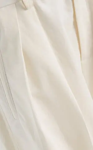KALLMEYER Joel Pleated Cotton-poplin Trousers - Ivory