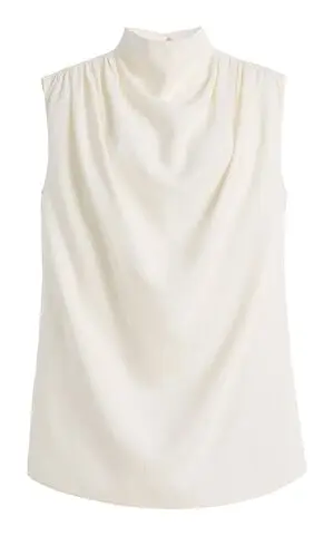 KALLMEYER KALLMEYER Sleeveless High Neck Top With Ruched Bodice