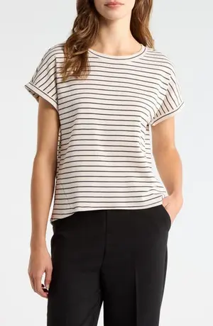 Vince Camuto Striped High-low Tee