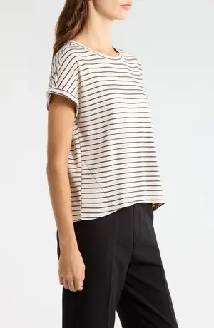 Vince Camuto Striped High-low Tee