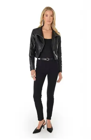 THE NOLI SHOP Katalina Moto Leather Jacket - Black